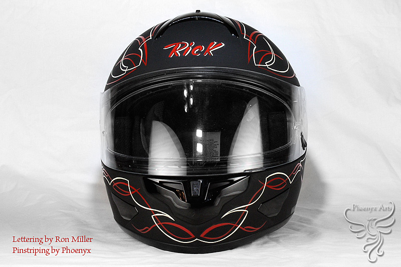 PHOENYX ARTS: Pinstriped Motorcycle Helmet