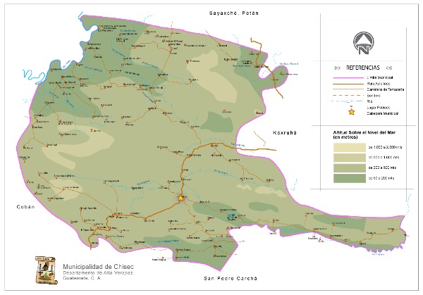 Chisec, Alta Verapaz, Guatemala: Mapa de Chisec