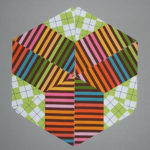 Jaybird Quilts: hexagon quilt along... block #6