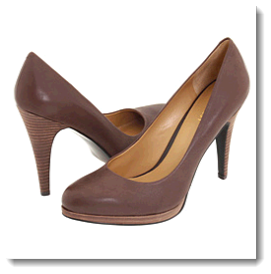 Dark Brown Leather Nine West Rocha Pump
