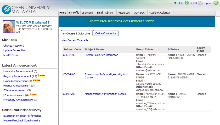 Advice and Guidance To Solve OUM Students' Problem