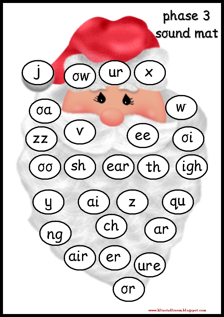 Debbie's Resource Cupboard: Letters and sounds - Santa's face sound mat