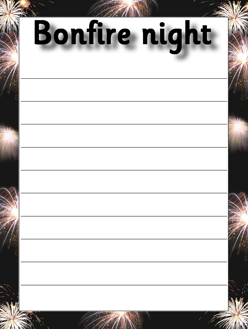 Debbie's Resource Cupboard: Bonfire night decorated writing frame