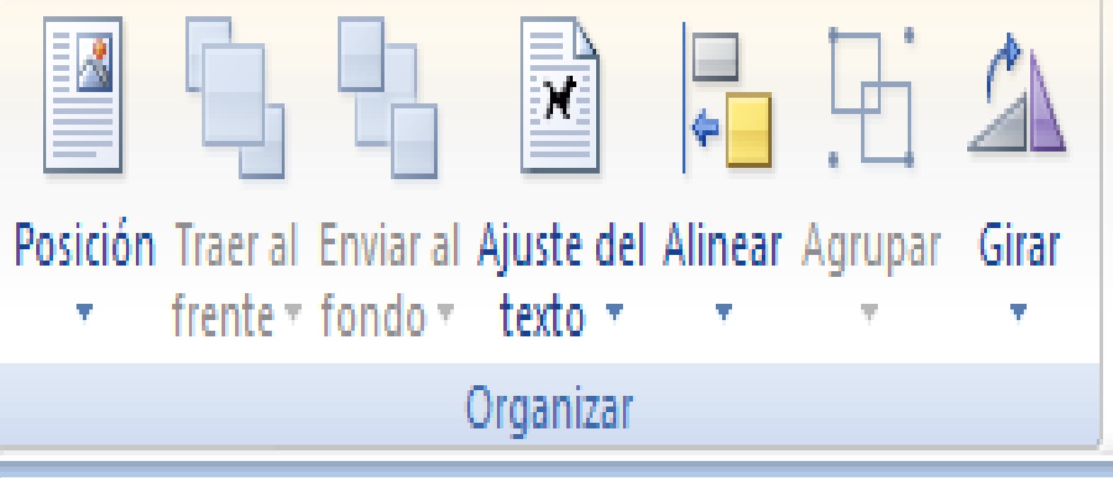 MENÚ HERRAMIENTAS DE DIBUJO DE WORD 2007