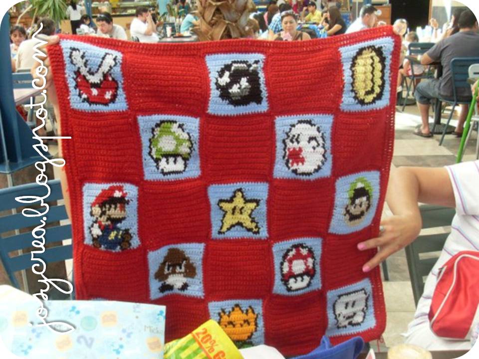 JosyCrea .｡.:* Tejido a Crochet y Más!: Manta Nintendo / Nintendo blanket