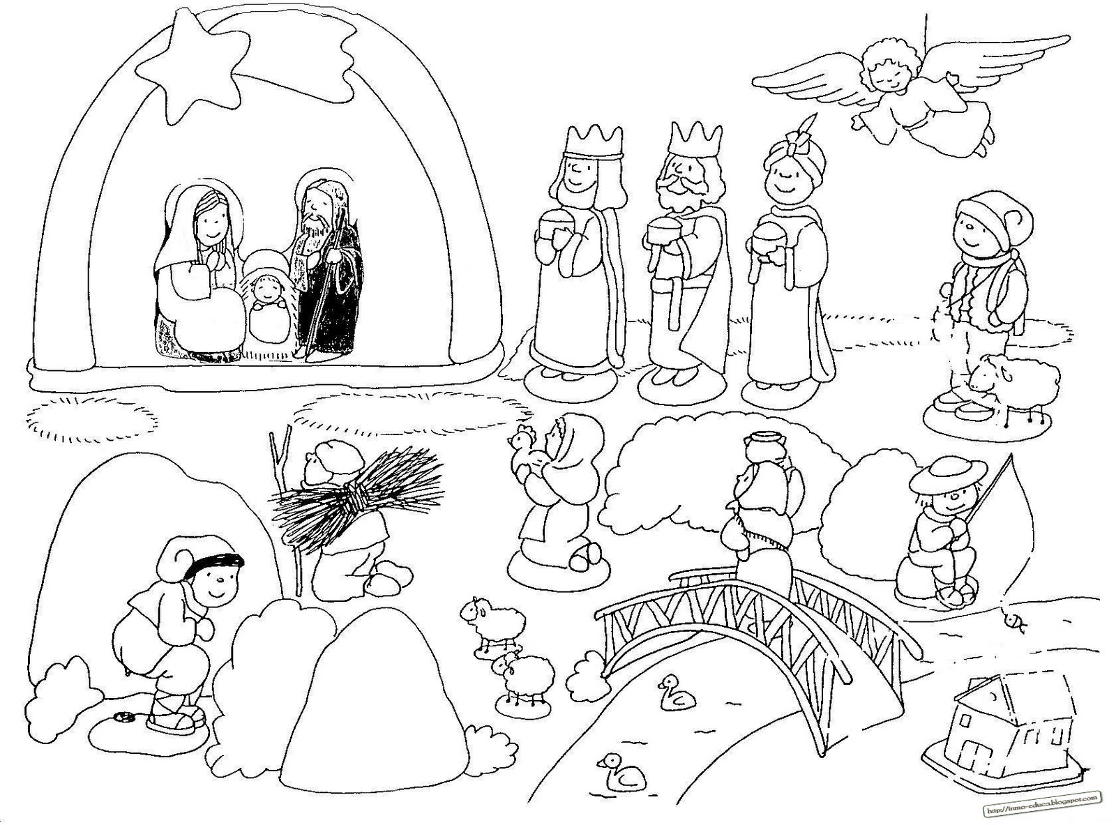 Pesebres para colorear - Imagui