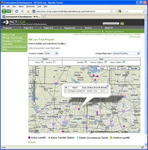 NCTCOG GIS BLOG: Mapping landfills with ArcGIS Server and Google Maps