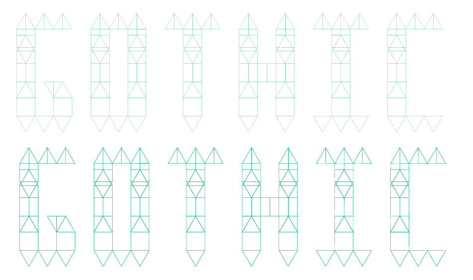 Yr 3 Final Major Project: Triangle font words no.1