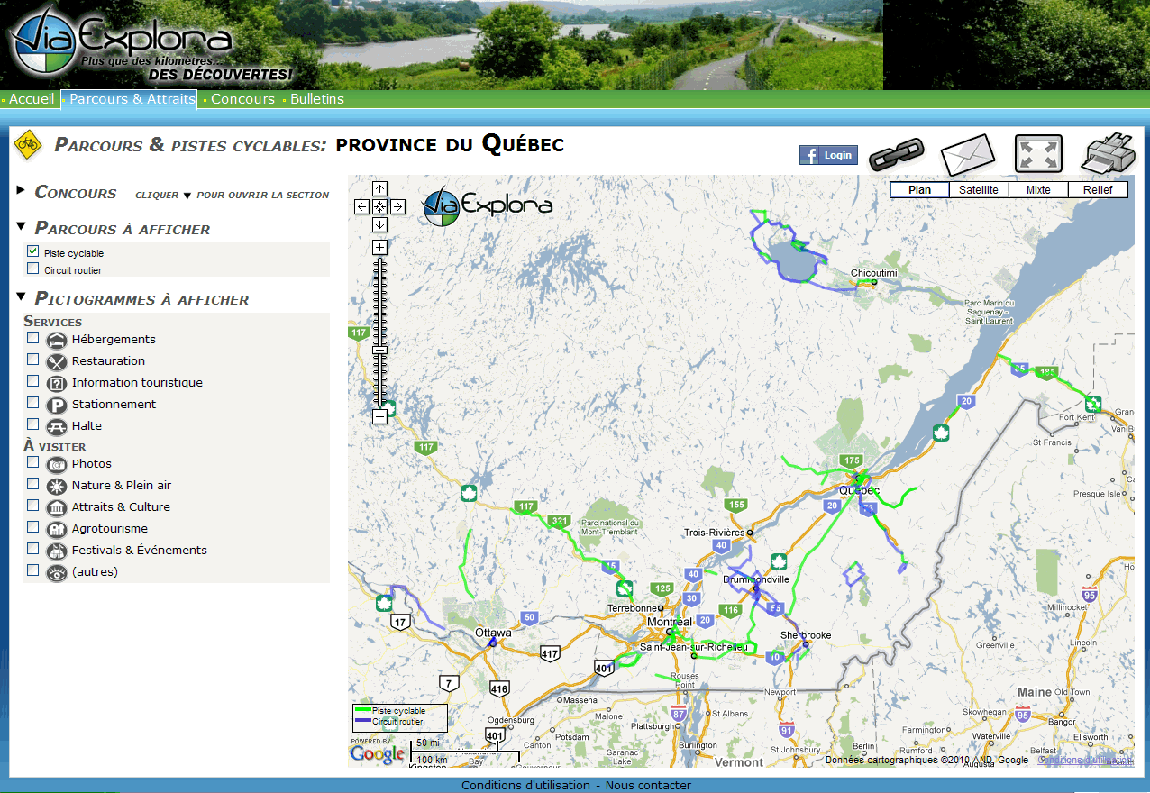 Le Québec perd la carte: ViaExplora - Parcours de vélo et de motoneige ...