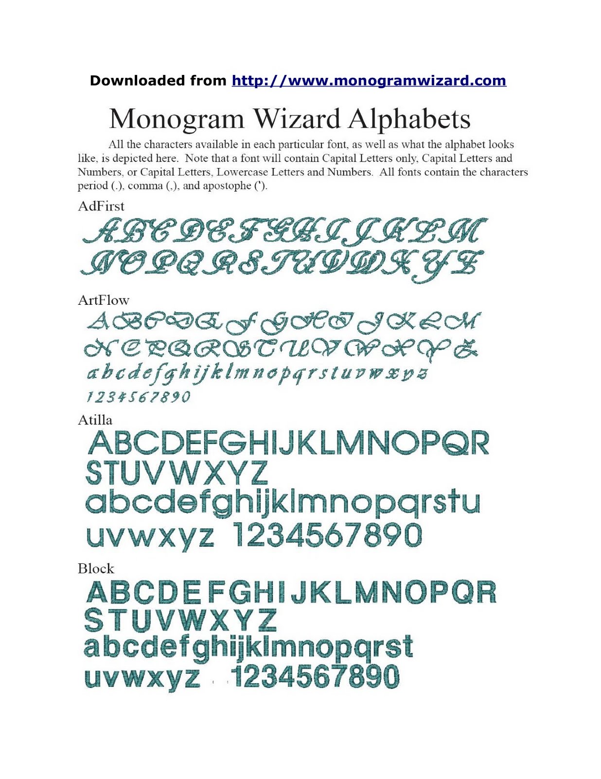 Campbell Creations: Monogram fonts