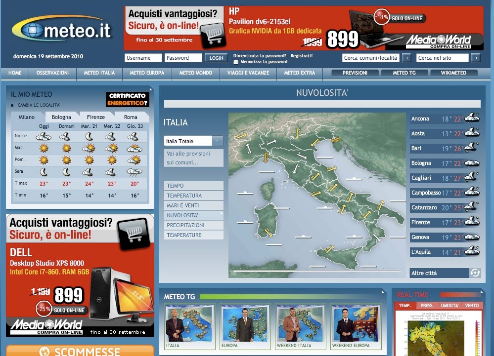 Il Tempo in Italia: 10_Esplora il Sito Meteo
