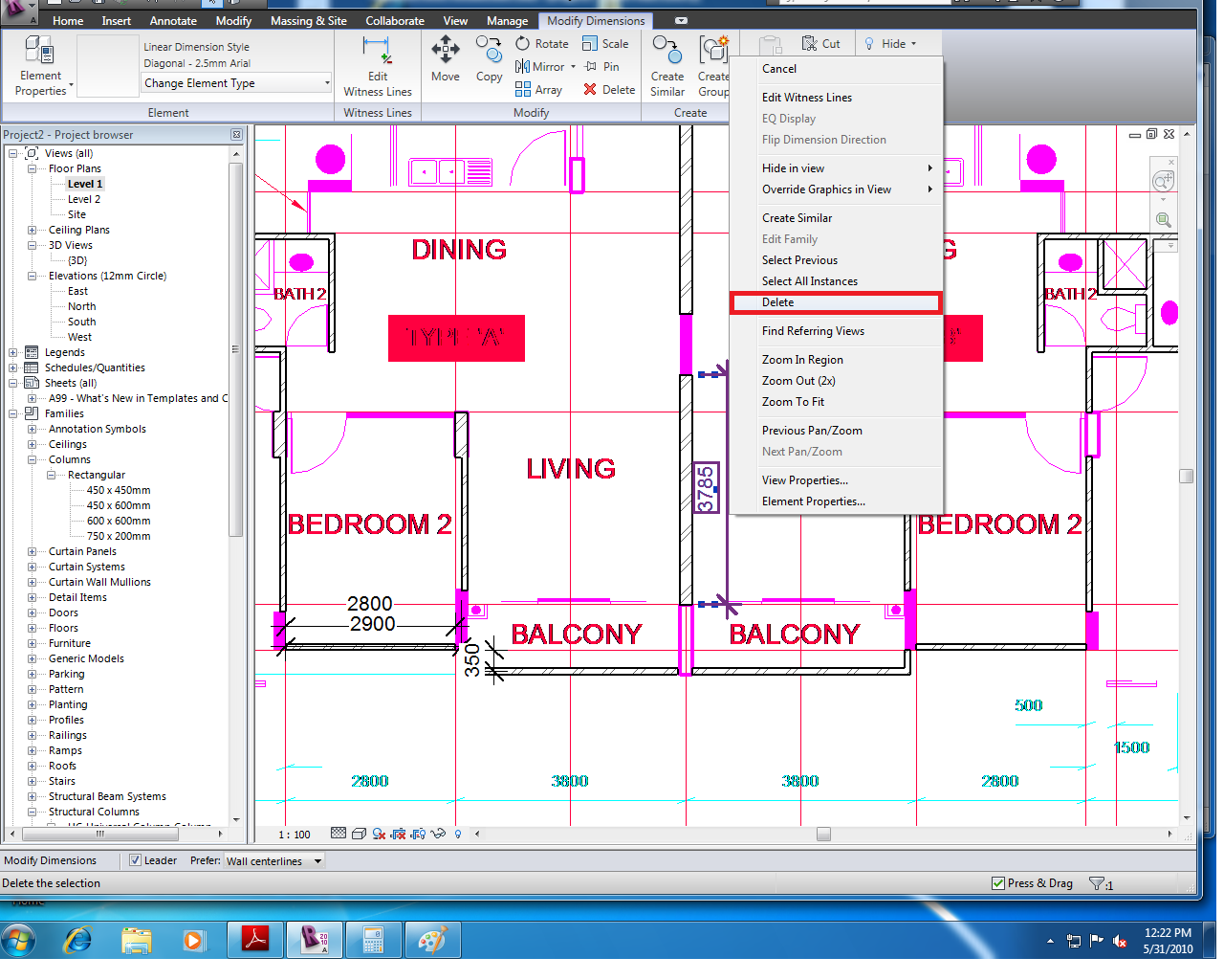 CAD AND DRAFTING: REVIT (Dimensions)