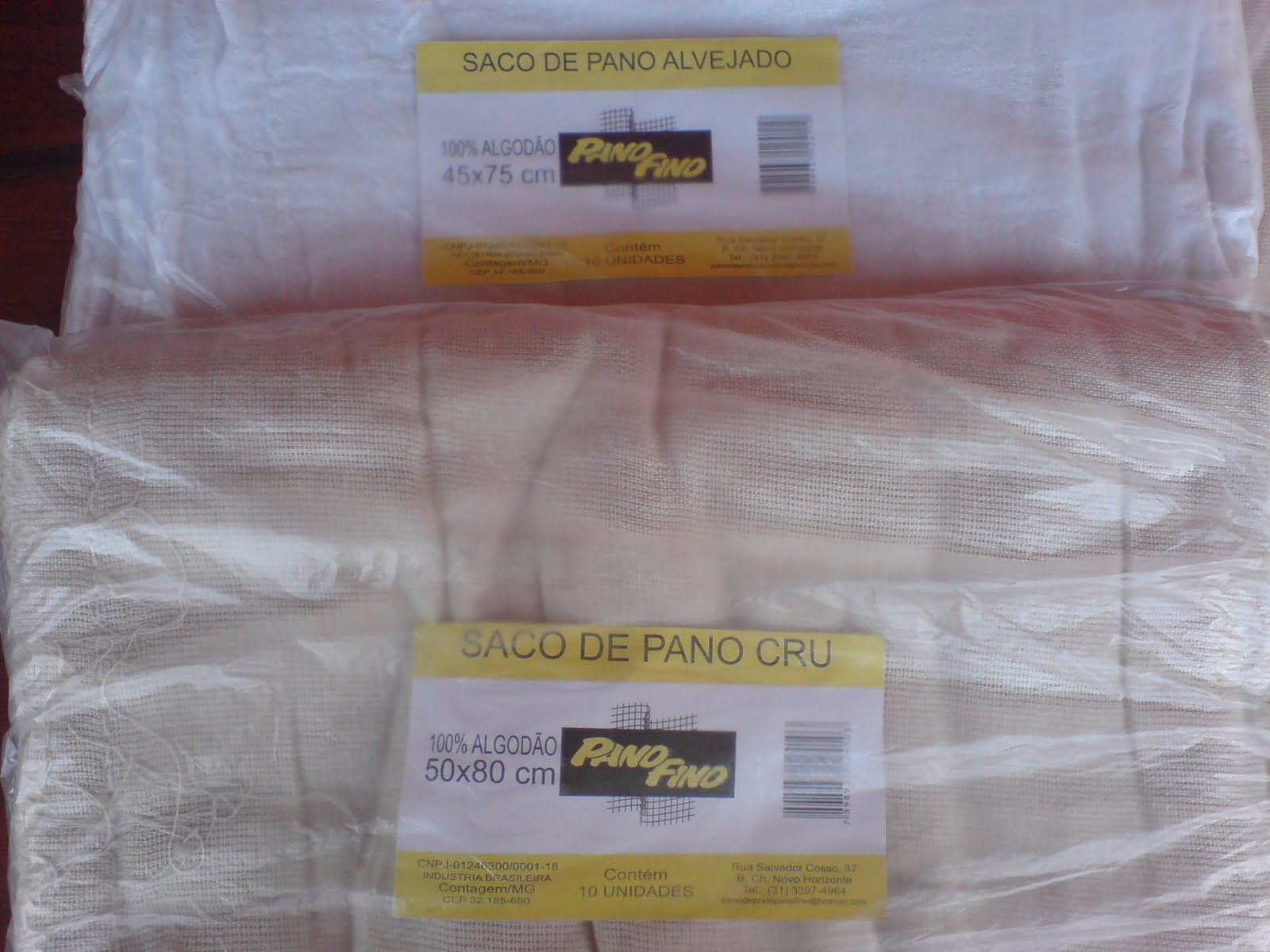 Pano Fino - Palácio das Oportunidades: Sacos de Pano Alvejado e Cru