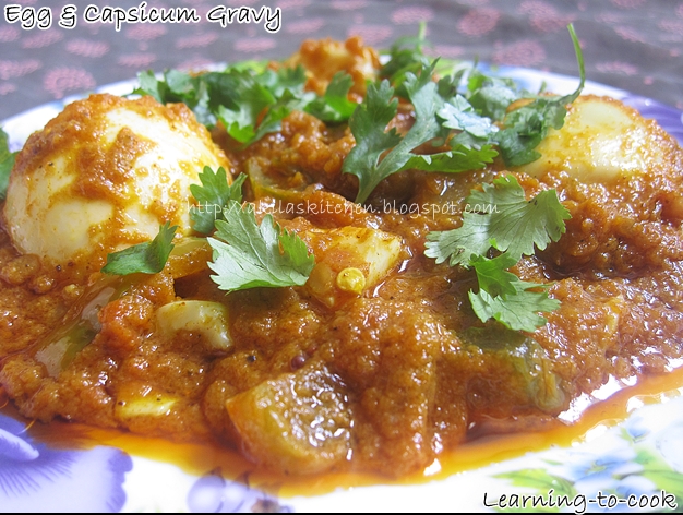 Egg & Capsicum gravy - Learning-to-cook