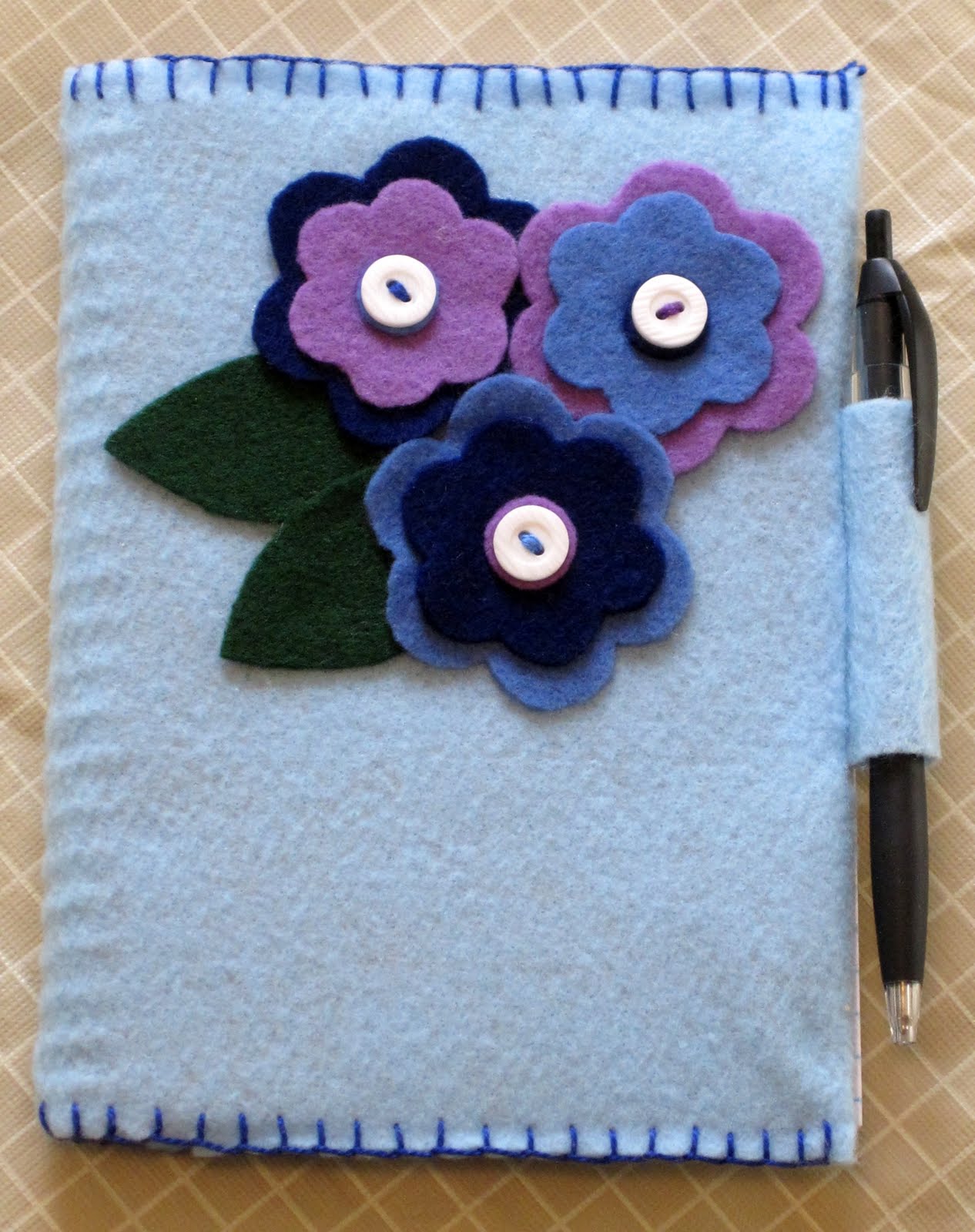 It's Always Something: Fun with Felt - Felt Flower Notebook Cover