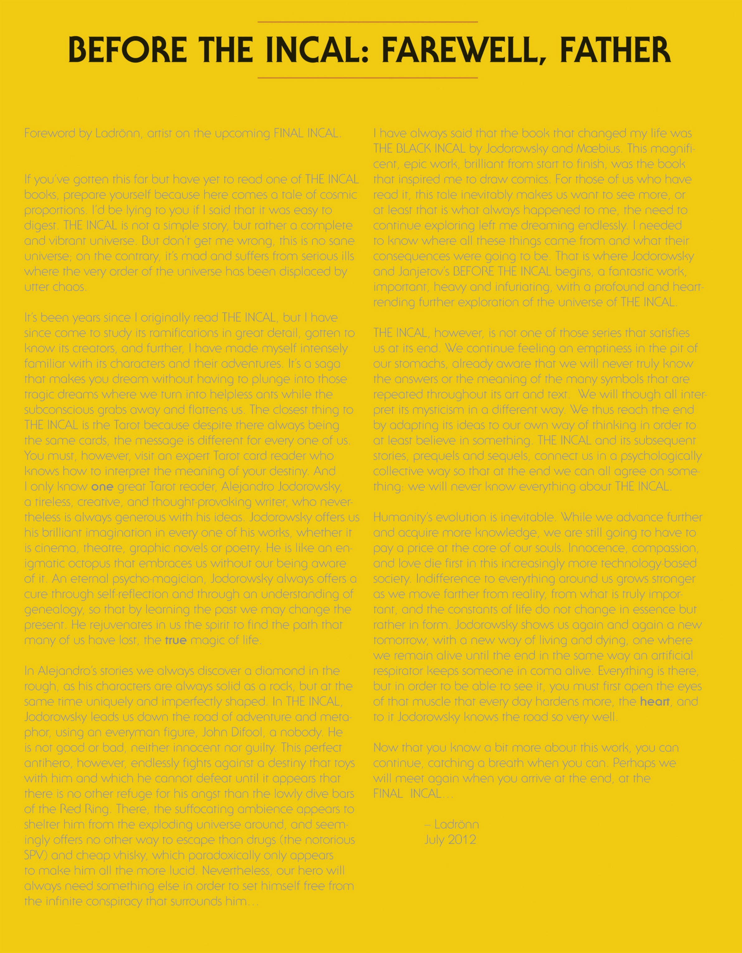 Read online Before the Incal comic - Issue #1