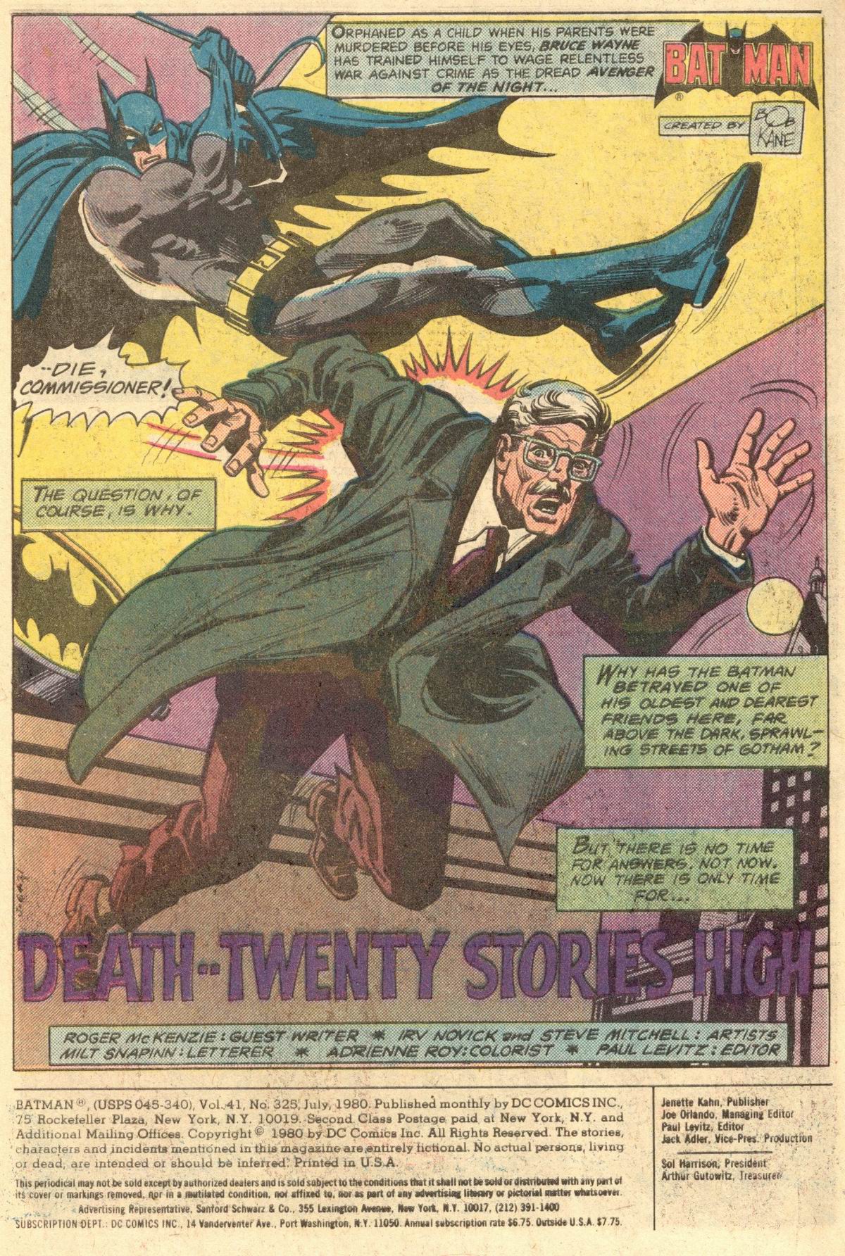 Read online Batman (1940) comic - Issue #325