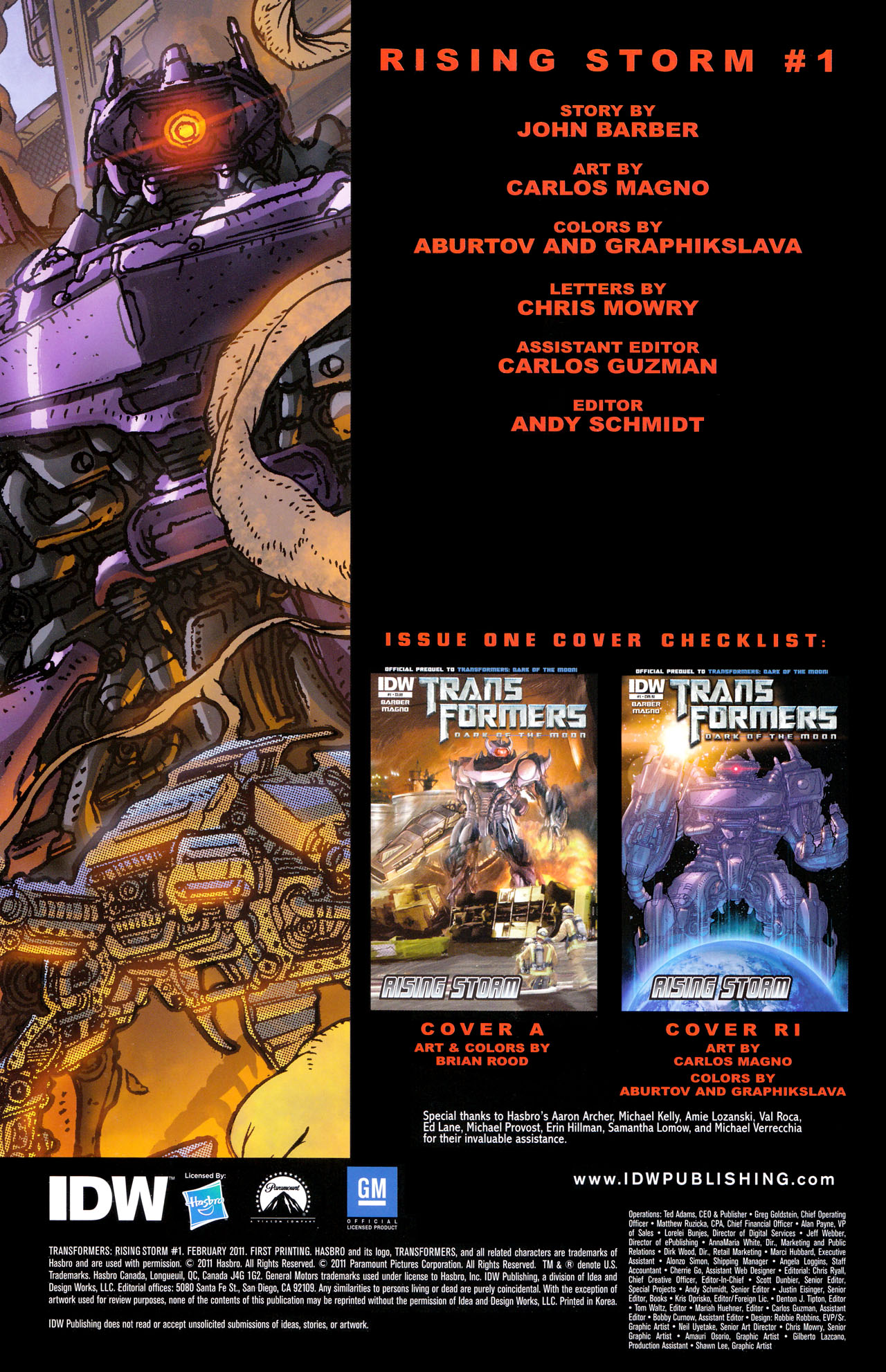 Read online Transformers: Dark of the Moon Rising Storm comic - Issue #1
