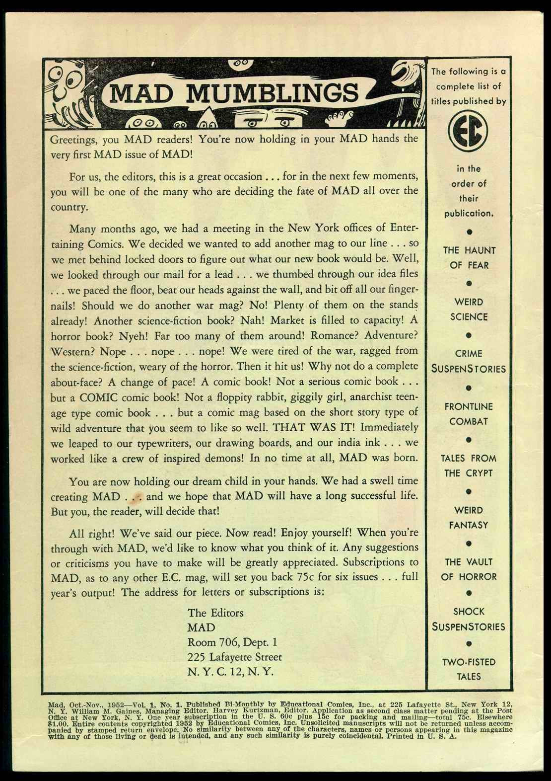 Mad Issue 1 | Read Mad Issue 1 comic online in high quality. Read Full ...