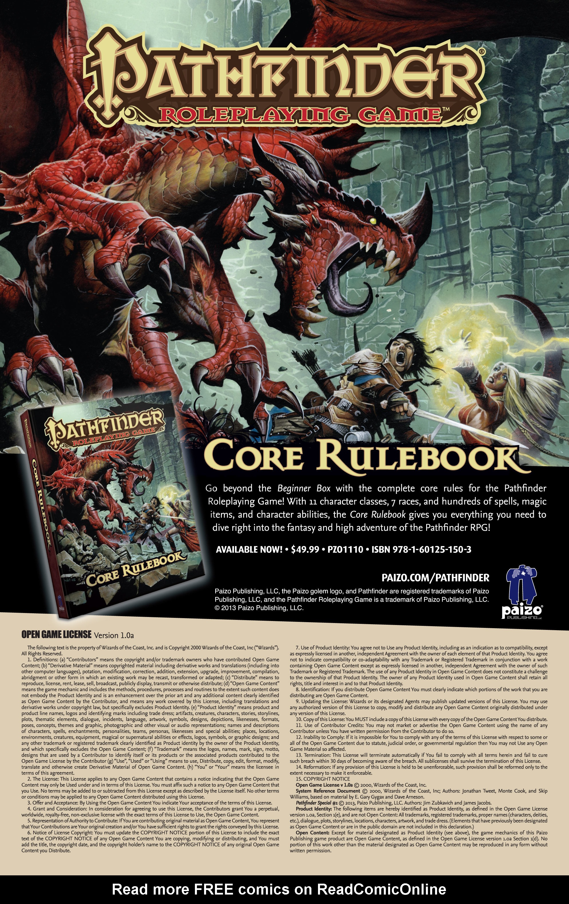 Read online Pathfinder comic - Issue # _Special 1