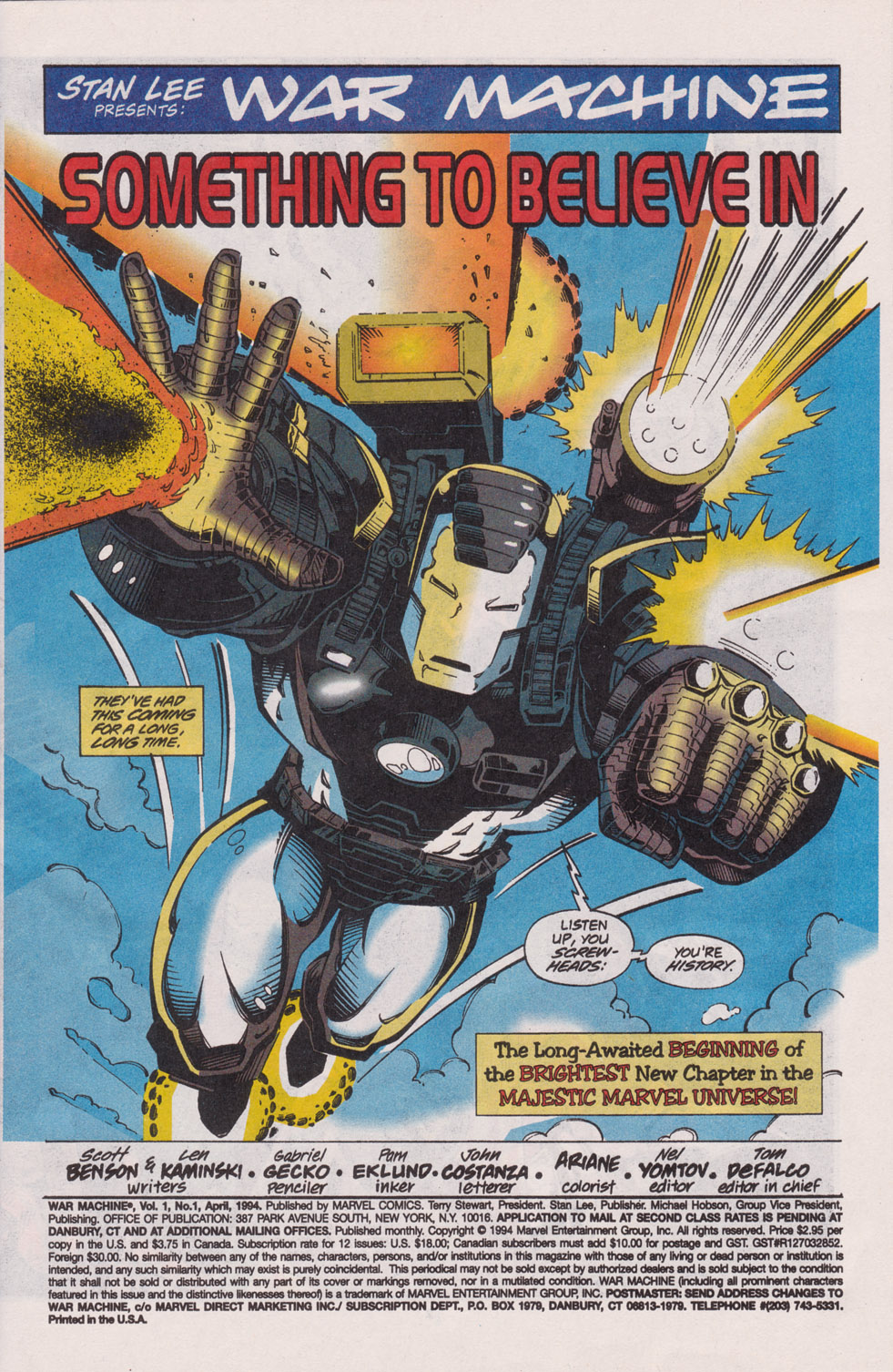 Read online War Machine (1994) comic - Issue #1