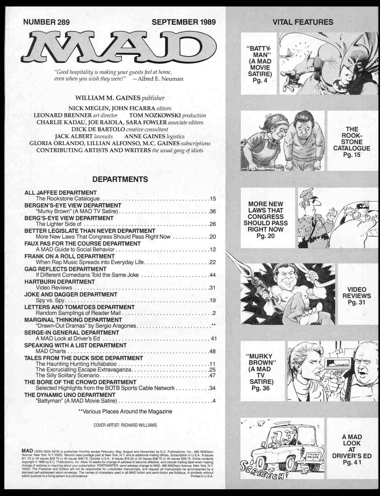 Read online MAD comic - Issue #289