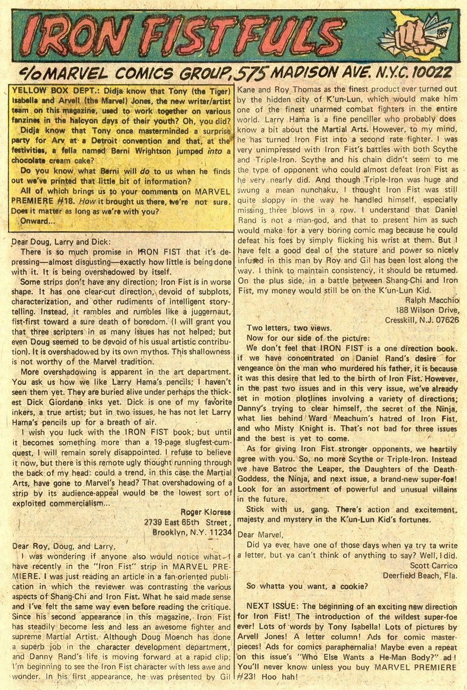 Read online Marvel Premiere comic - Issue #22