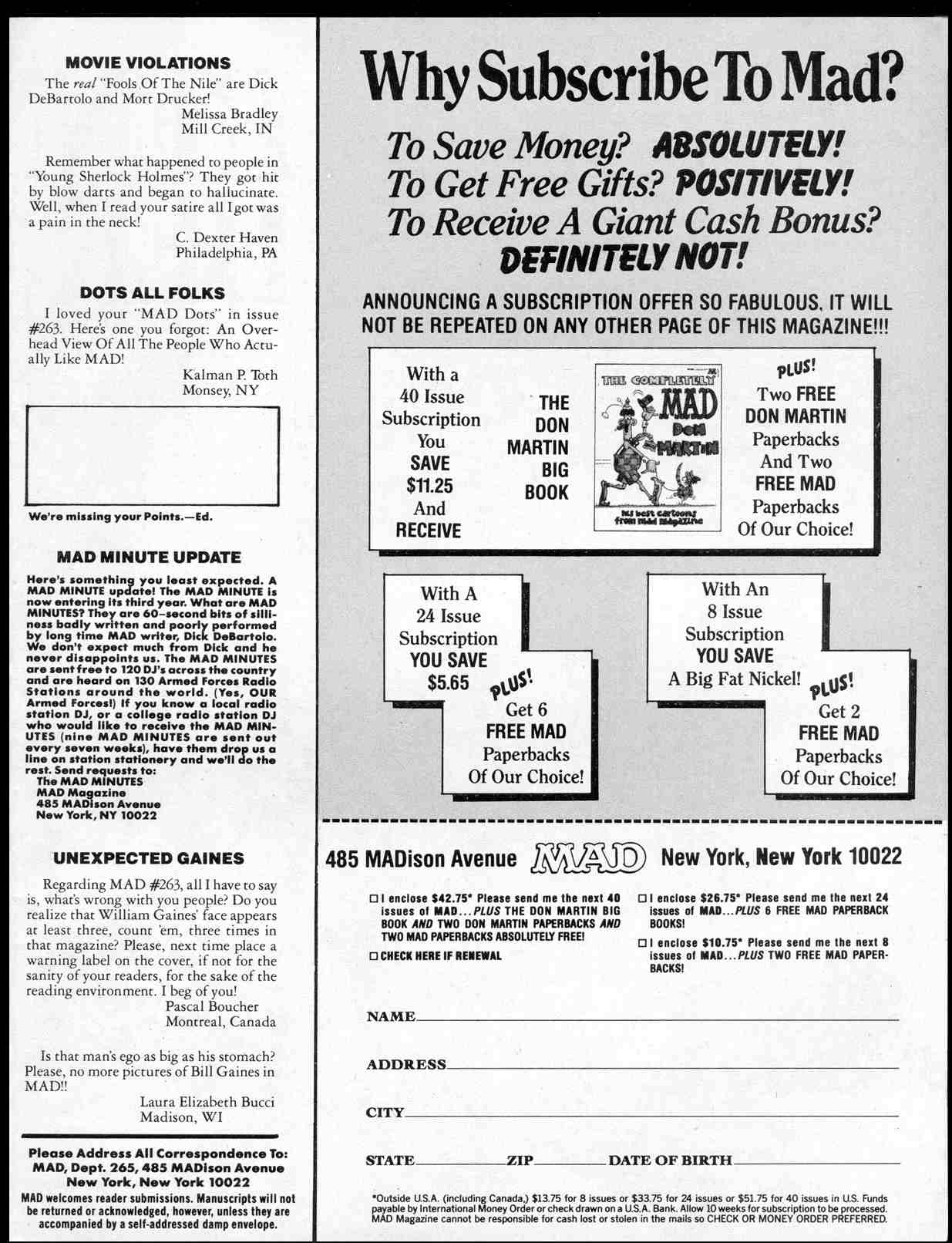 Read online MAD comic - Issue #265