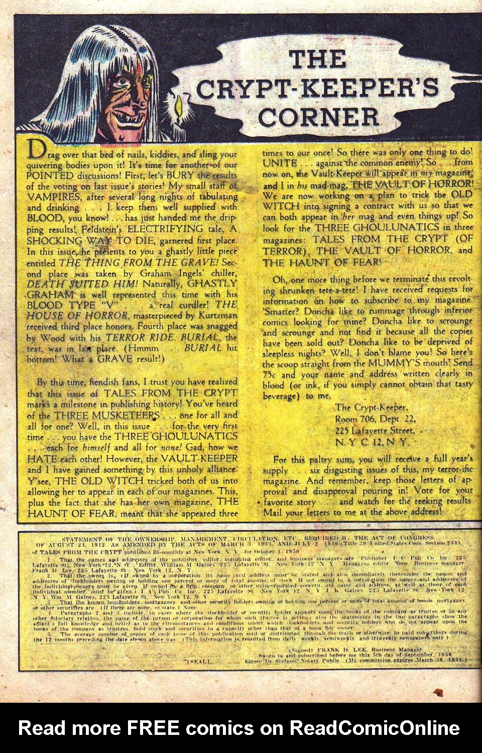 Read online Tales From The Crypt (1950) comic - Issue #22