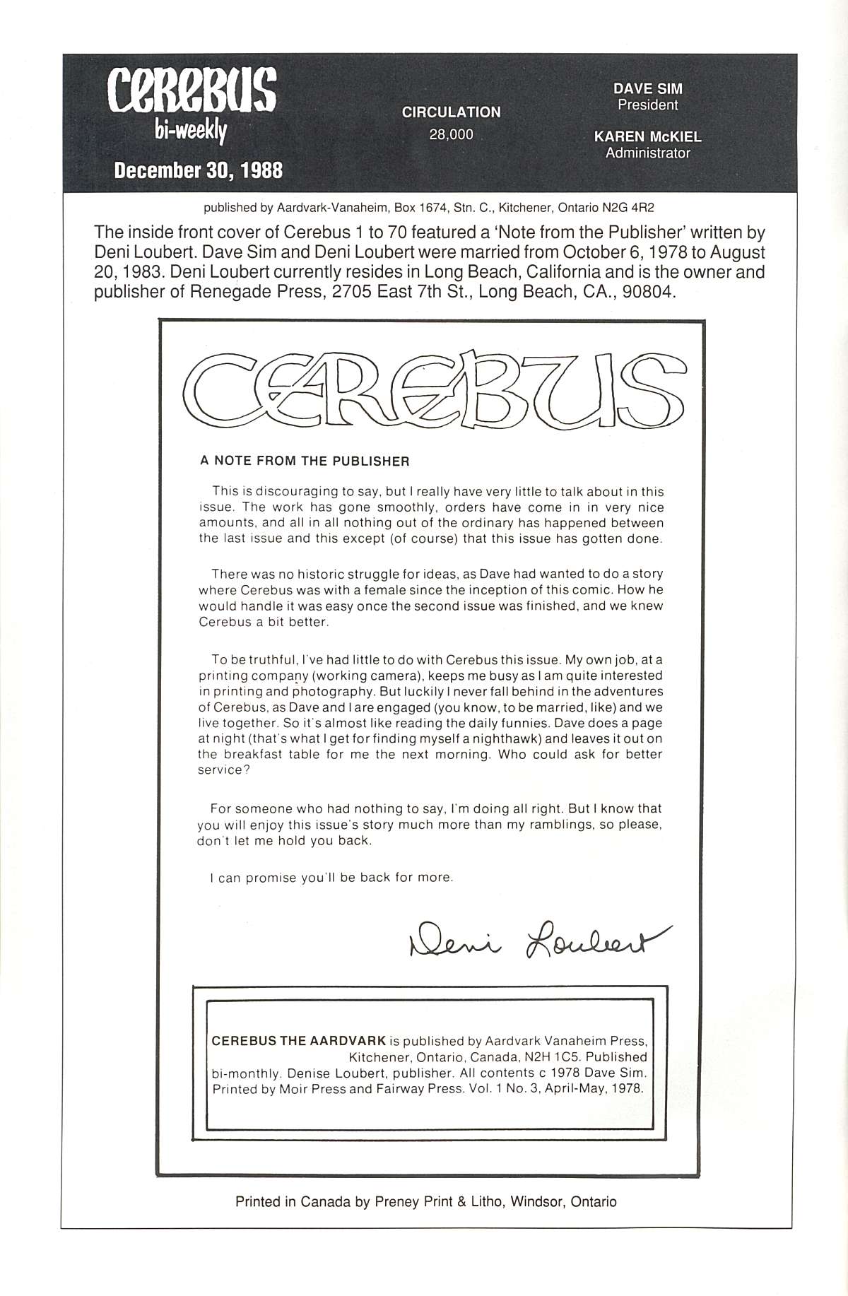 Read online Cerebus comic - Issue #3
