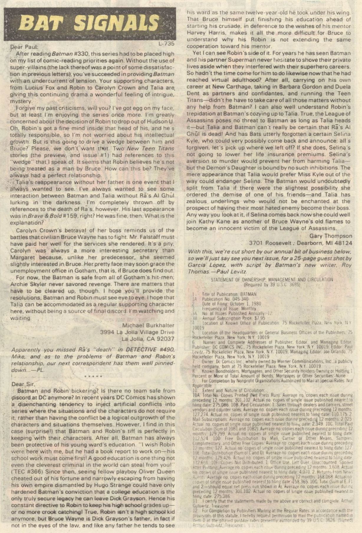 Read online Batman (1940) comic - Issue #335