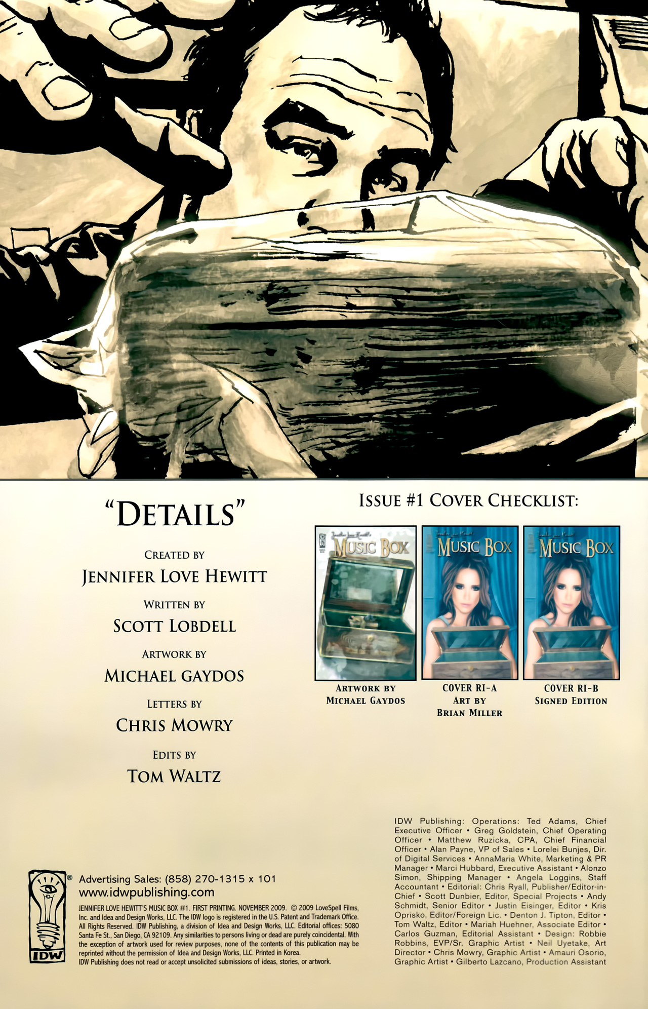 Read online Jennifer Love Hewitt's Music Box comic - Issue #1