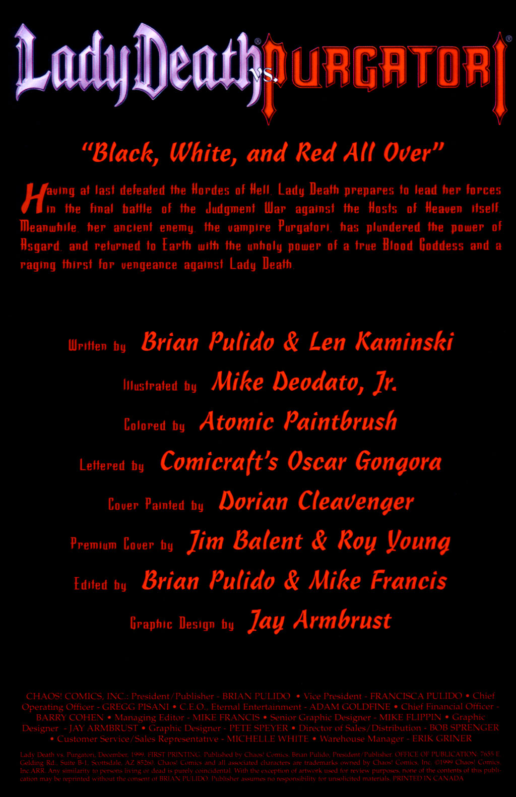 Read online Lady Death vs. Purgatori comic - Issue # Full