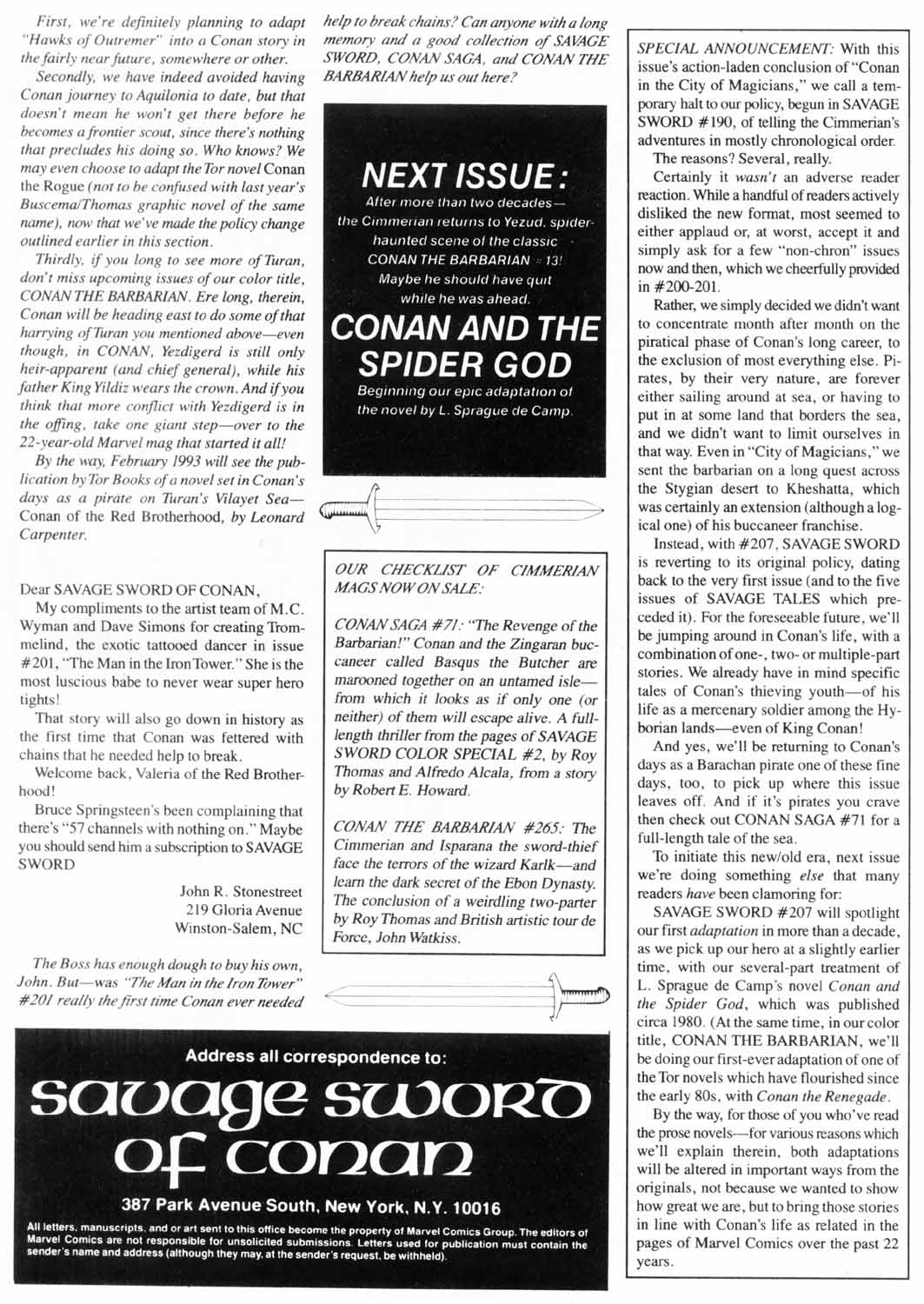 Read online The Savage Sword Of Conan comic - Issue #206