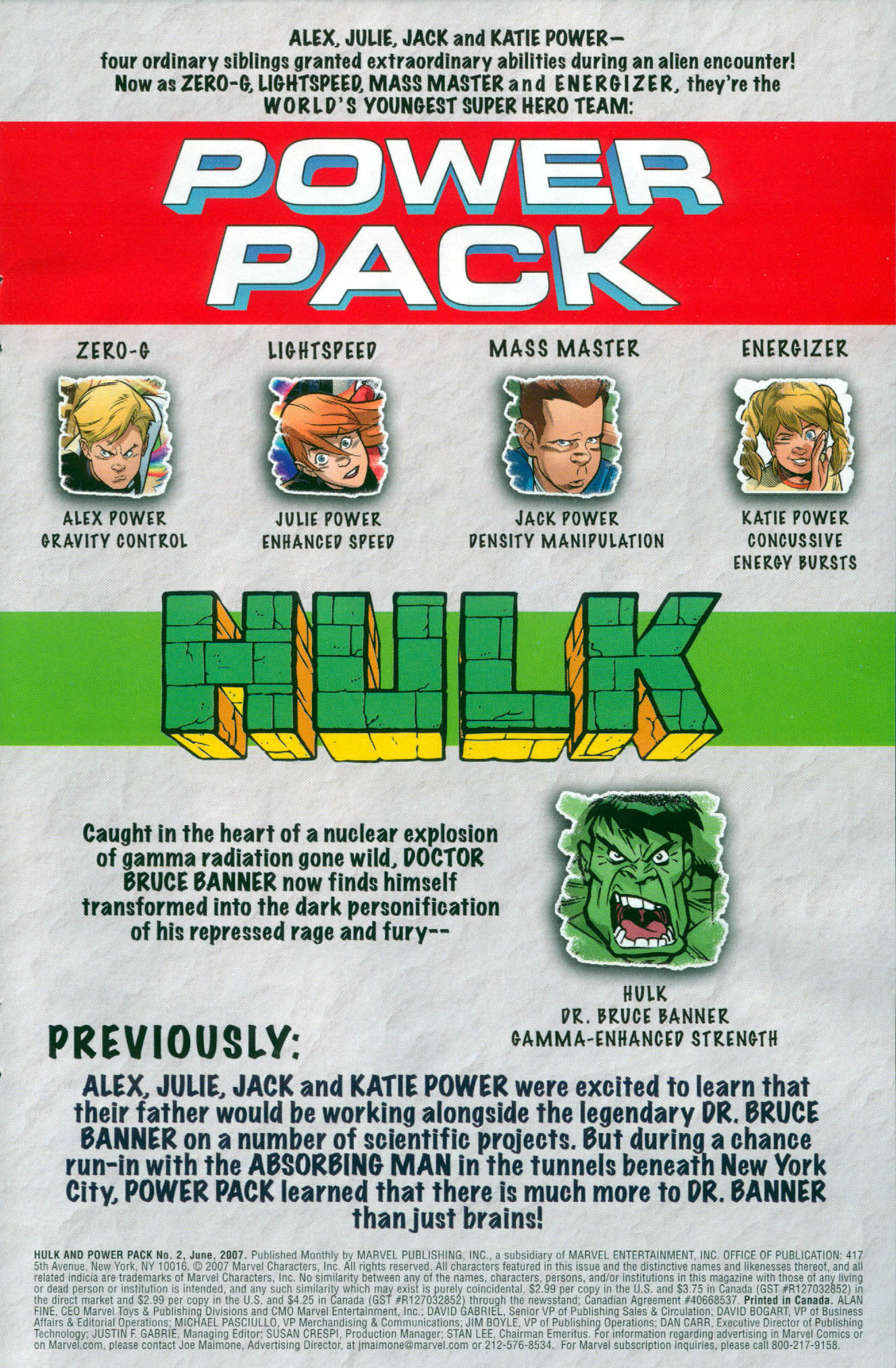 Read online Hulk and Power Pack comic - Issue #2
