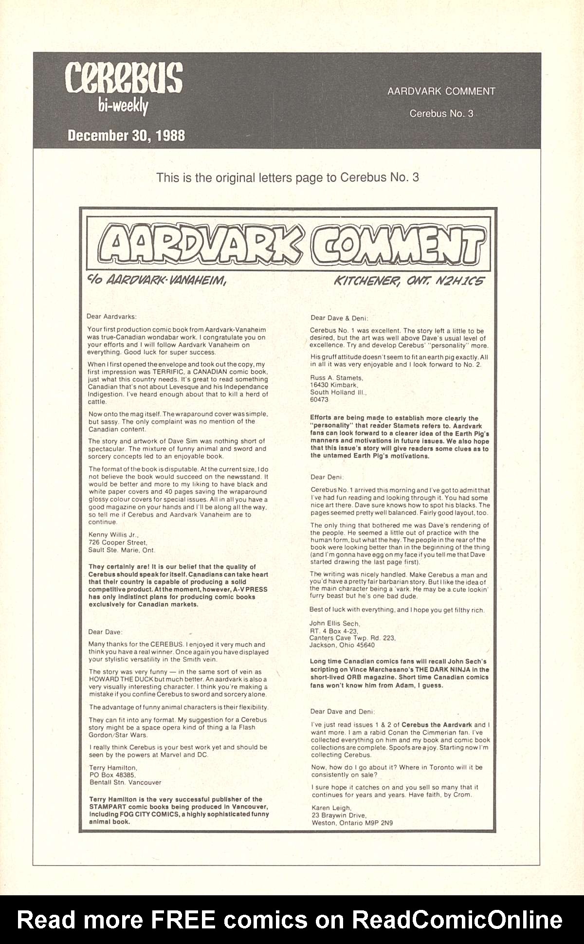 Read online Cerebus comic - Issue #3