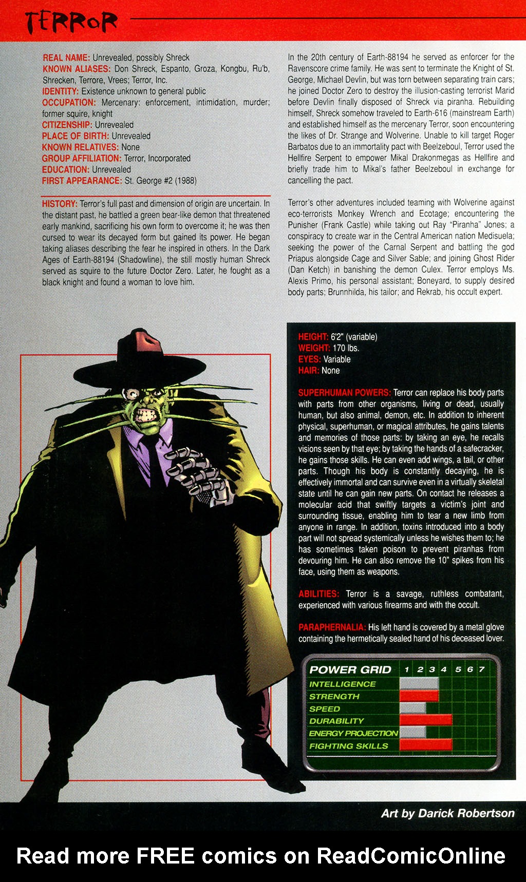 Read online Official Handbook of the Marvel Universe: Horror 2005 comic ...